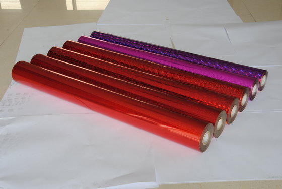 China High Gloss Red Holographic Stamping Foil For Cosmetics Boxes supplier